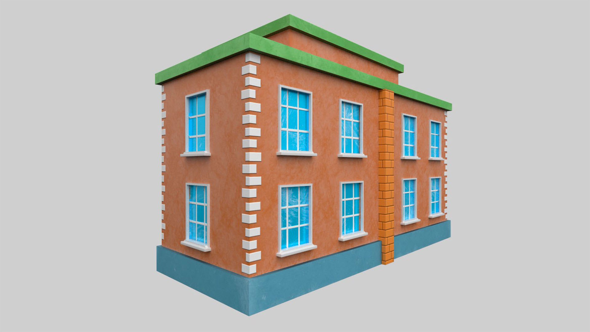 3D Cartoon Bank Building - Low Poly Model - TurboSquid 1854445