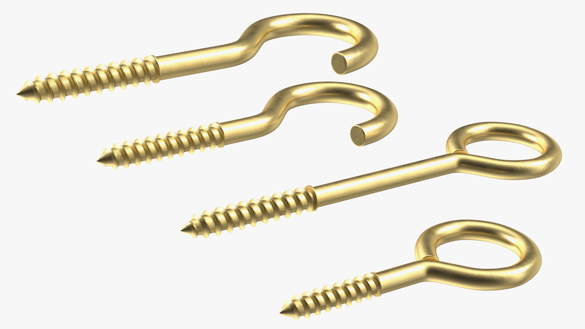 Eye Screw Hooks Set Gold Model - TurboSquid 2217920