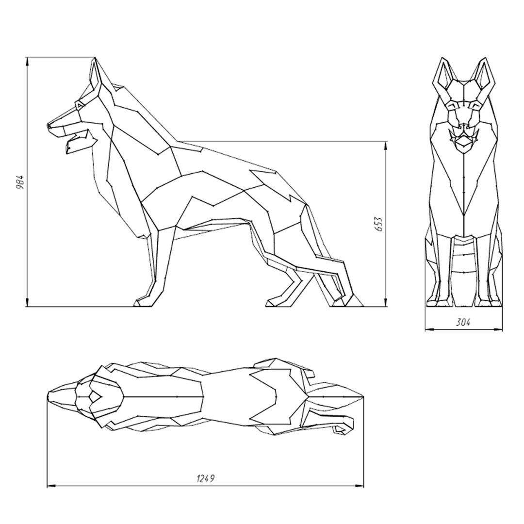 3D German Shepherd made of sheet metal DXF model - TurboSquid 1865217