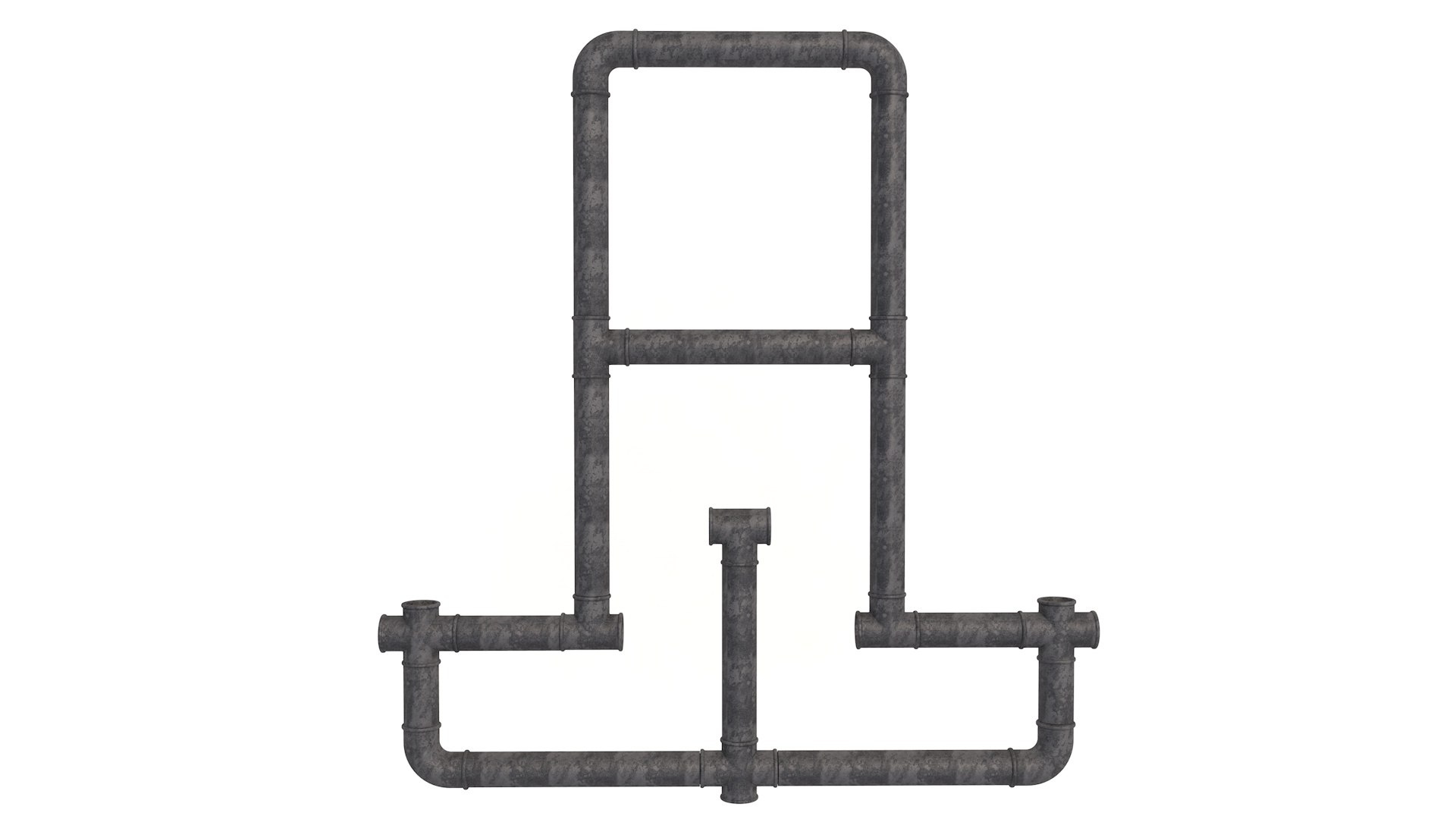 Galvanized Steel Pipe Letter Model - TurboSquid 1754615