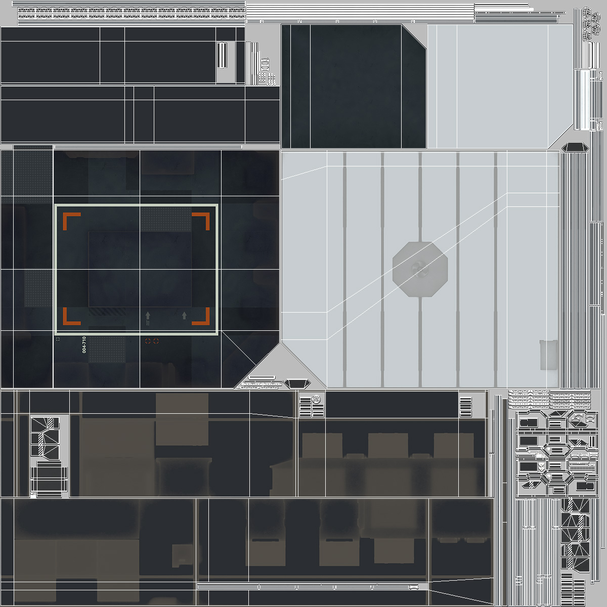 modelo 3d Sala de mando de ciencia ficción con operadores azul ...