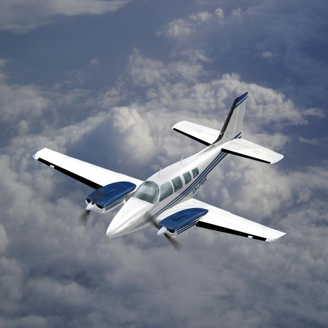 Beechcraft Baron B58 Private 3d Model