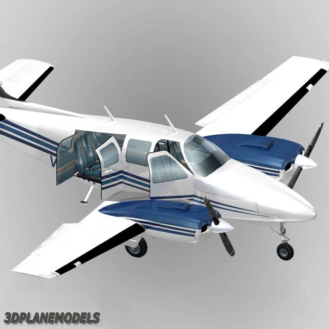 Beechcraft Baron B58 Private 3d Model