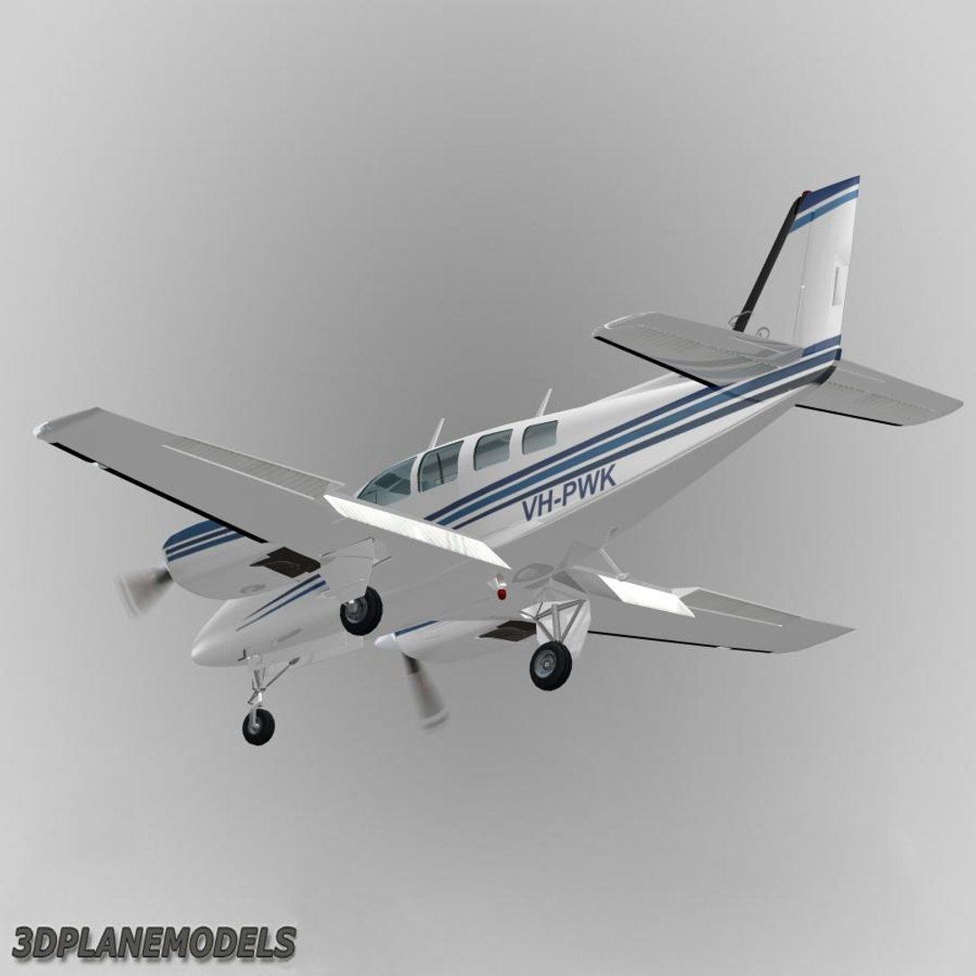 Beechcraft Baron B58 Private 3d Model