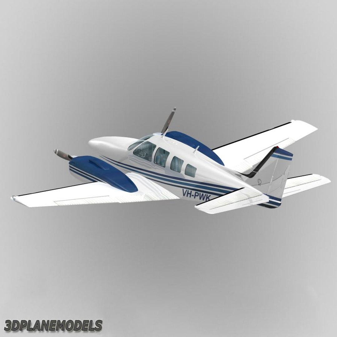 Beechcraft Baron B58 Private 3d Model