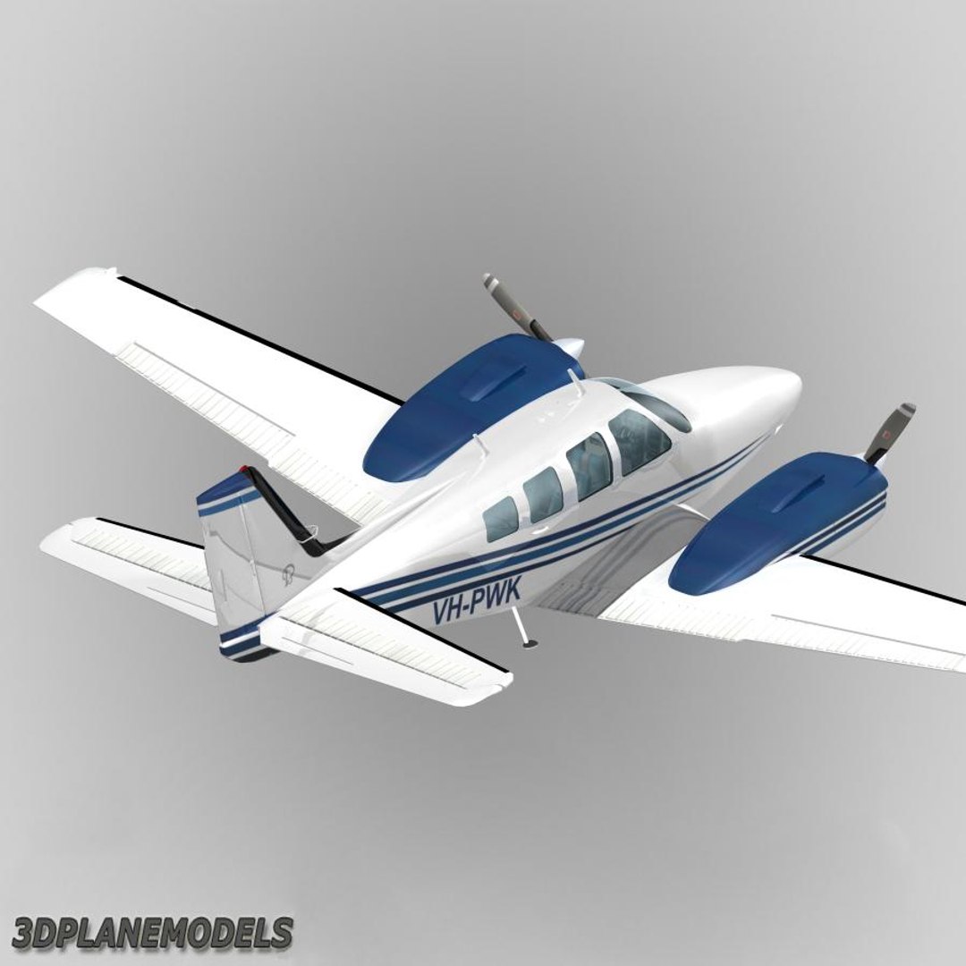 Beechcraft Baron B58 Private 3d Model