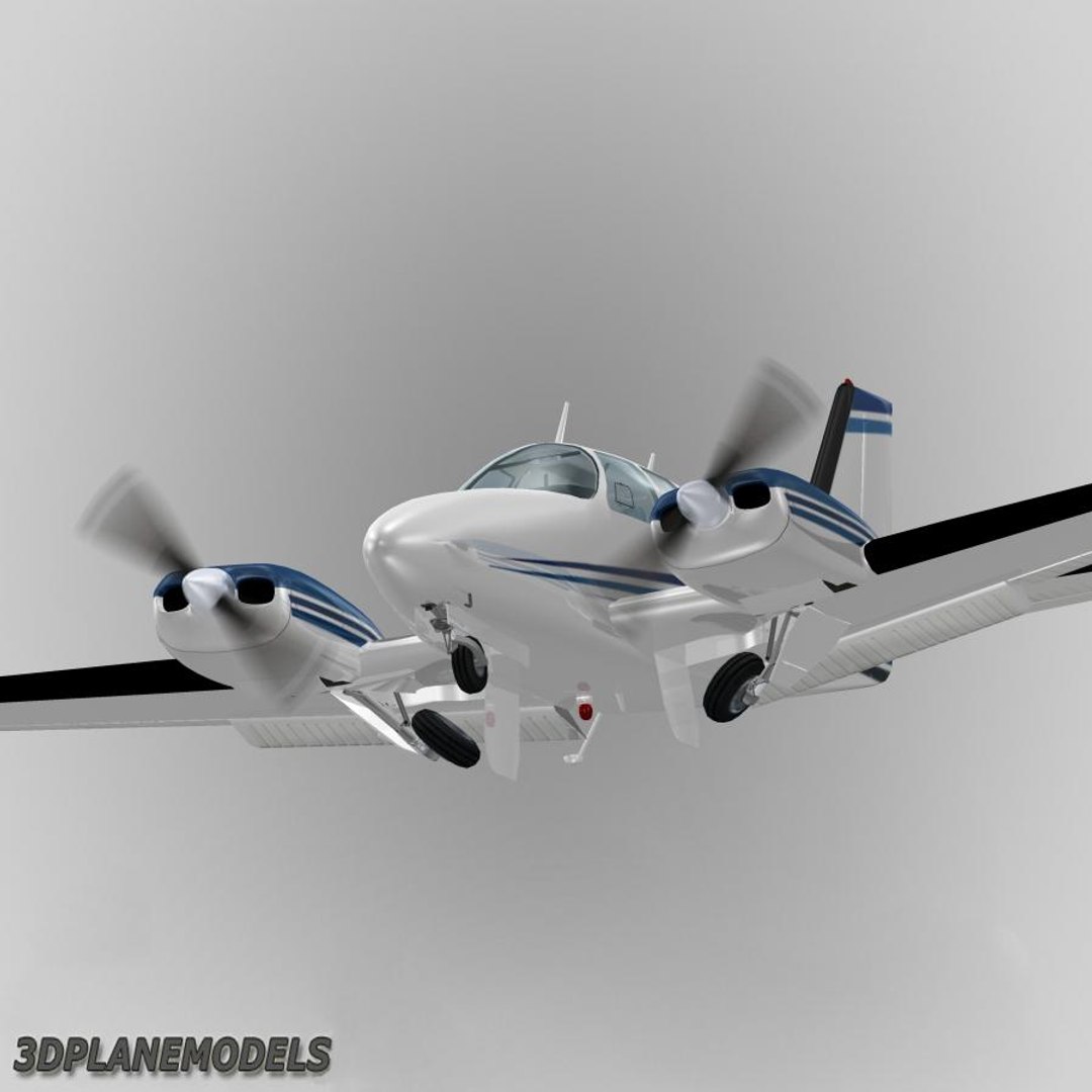Beechcraft Baron B58 Private 3d Model