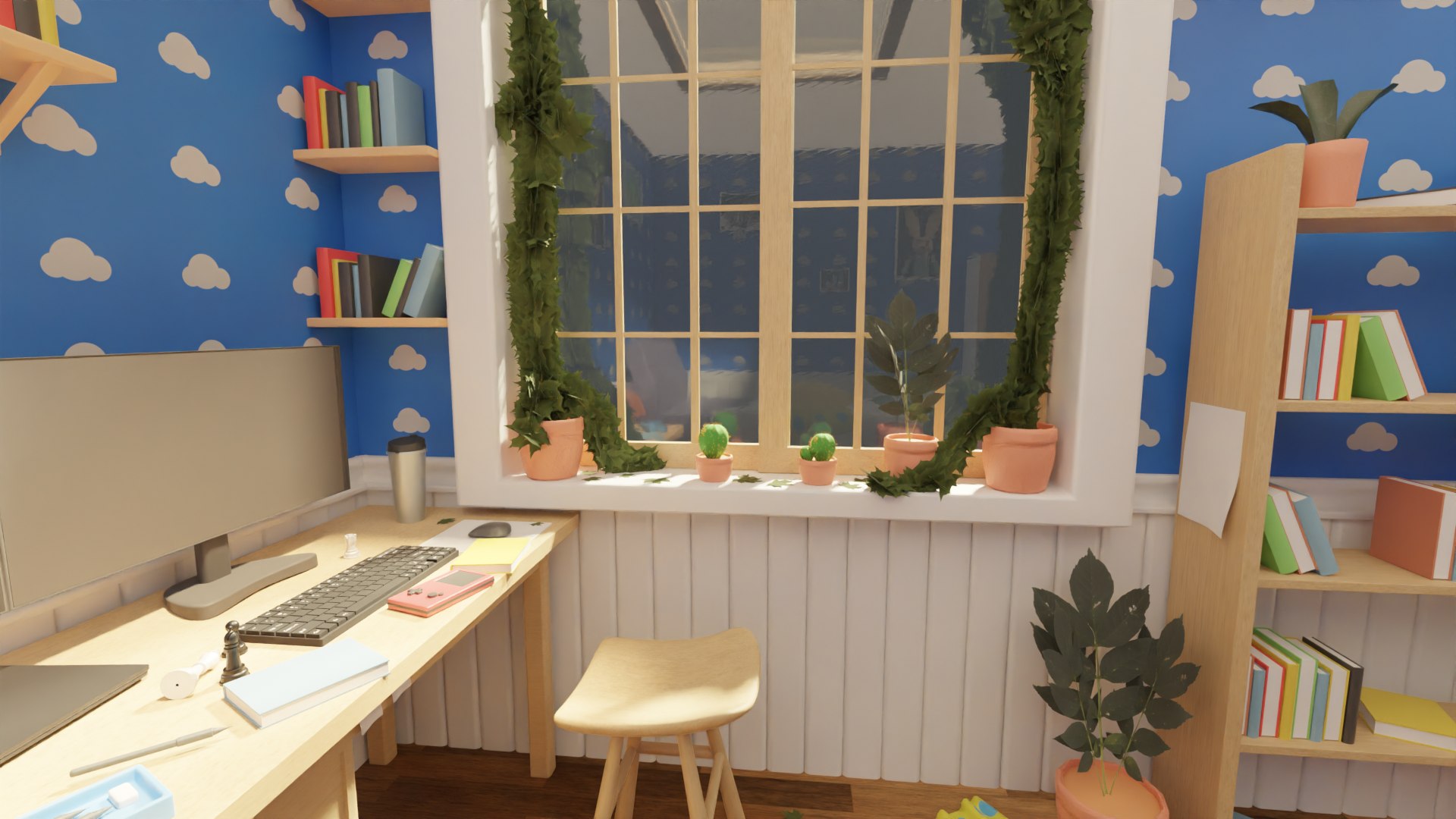 Home Bedroom Interior Environment Cartoon Style 3D - TurboSquid 2103499