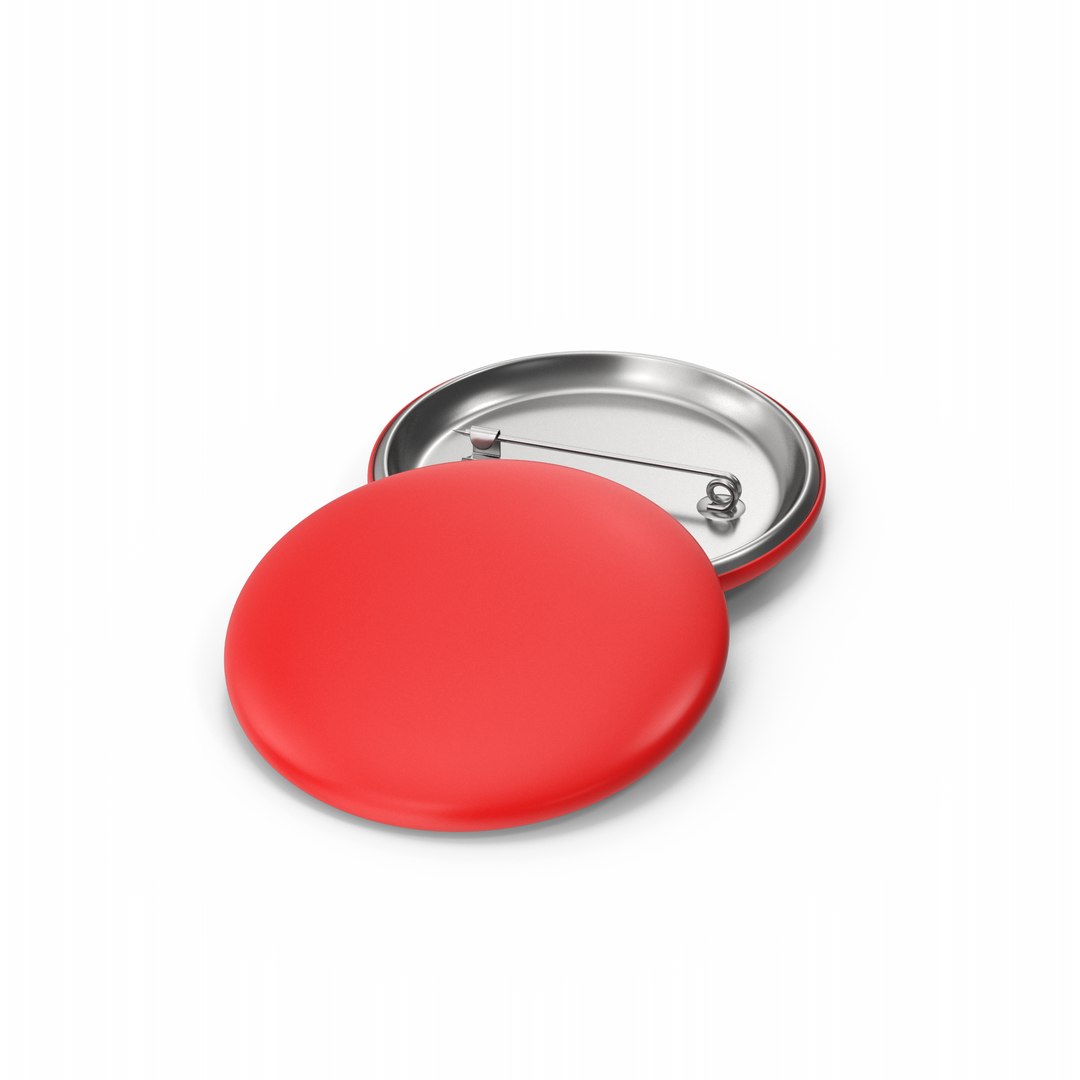 3D Red Metal Round Badge Button - TurboSquid 1962262