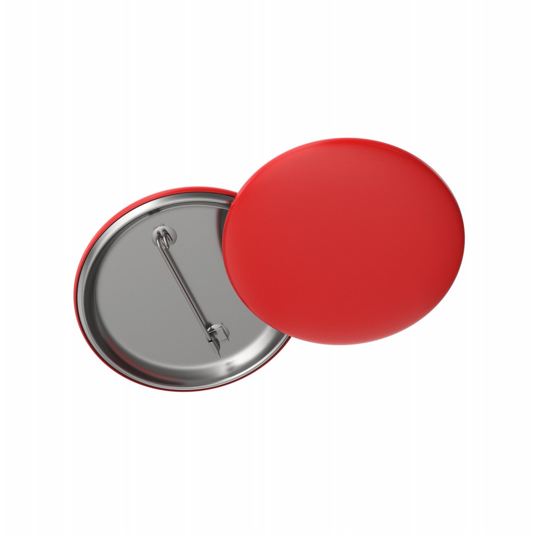 3D Red Metal Round Badge Button - TurboSquid 1962262