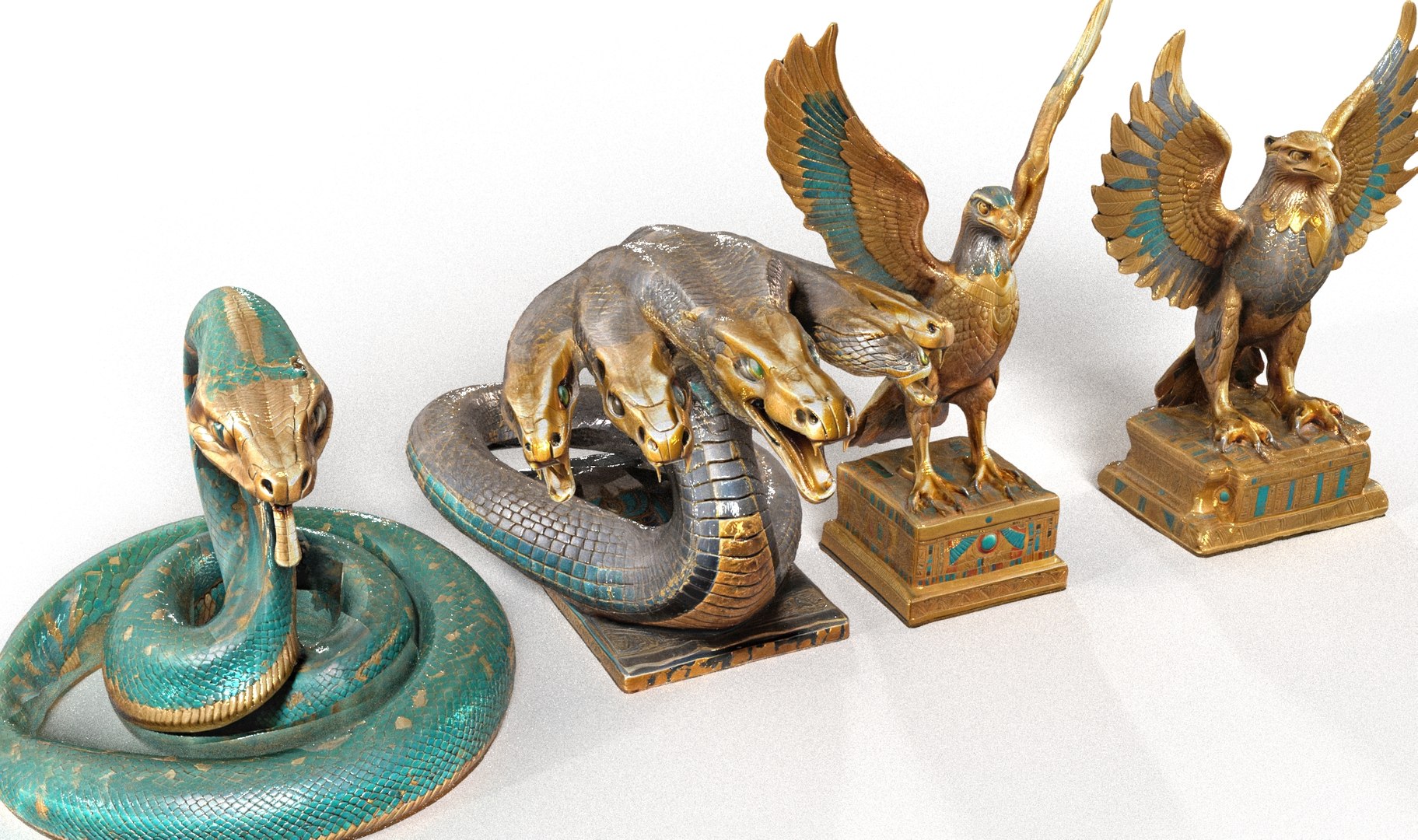 3D Ancient Egyptian Sculptures Pack - TurboSquid 2301733