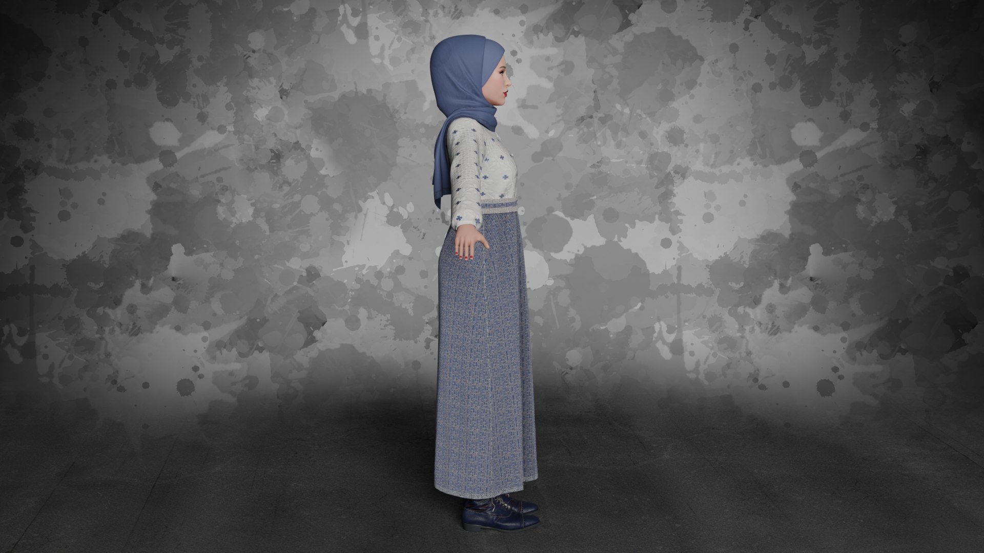 3D Sara - Muslim Girl With Hijab With Rig Low-poly - TurboSquid 2180016
