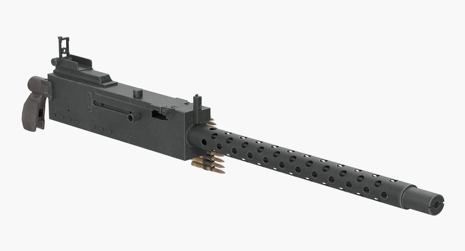 Machine Gun Browning M1919 3d Model