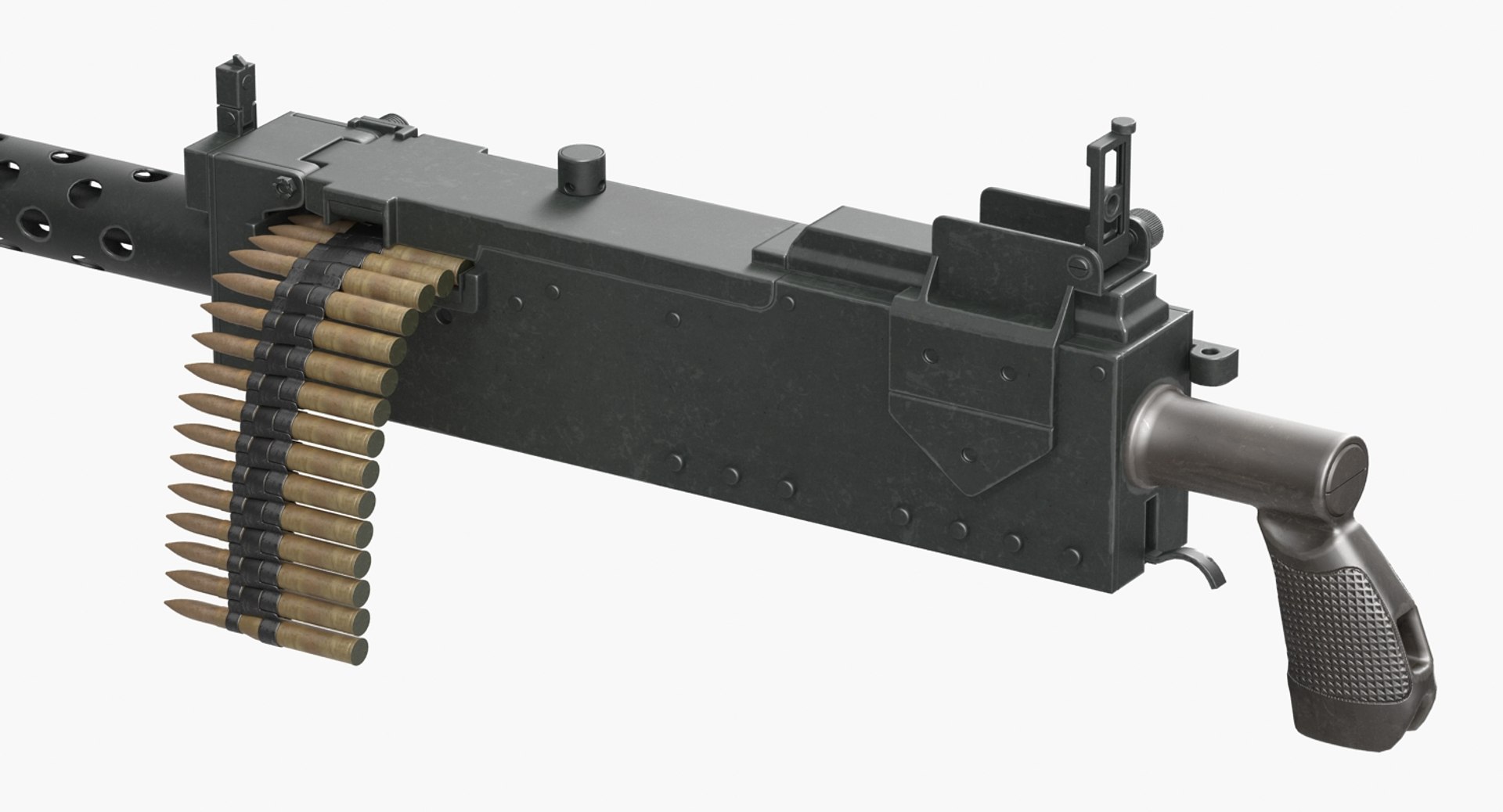 Machine Gun Browning M1919 3d Model