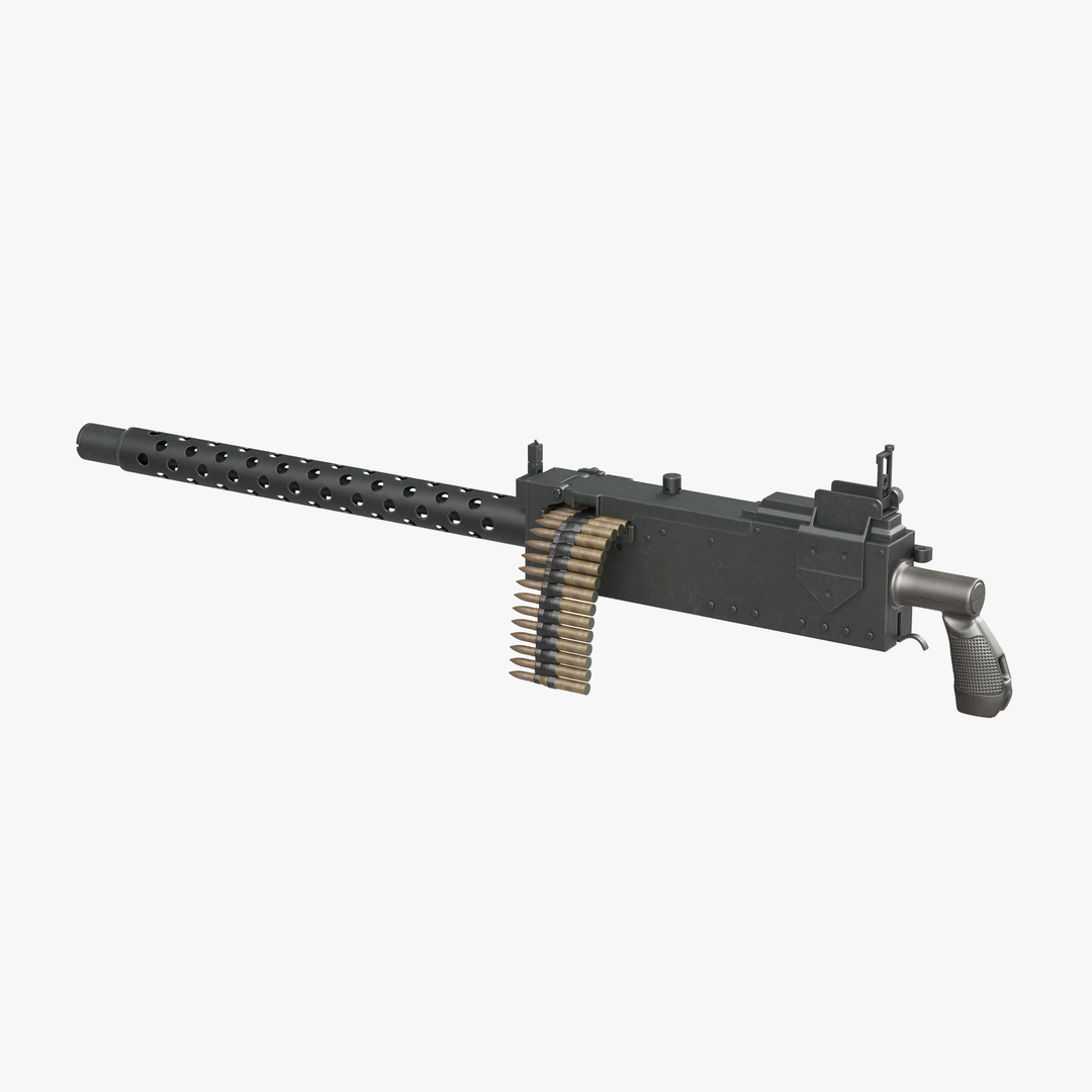 machine gun browning m1919 3d model