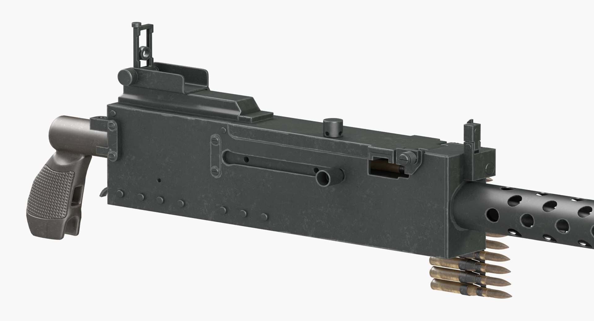Machine Gun Browning M1919 3d Model