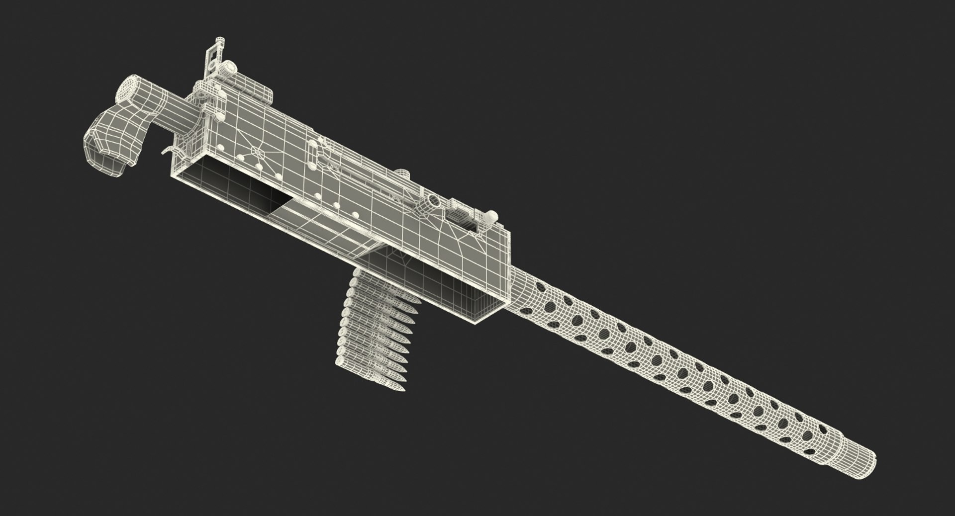 Machine Gun Browning M1919 3d Model