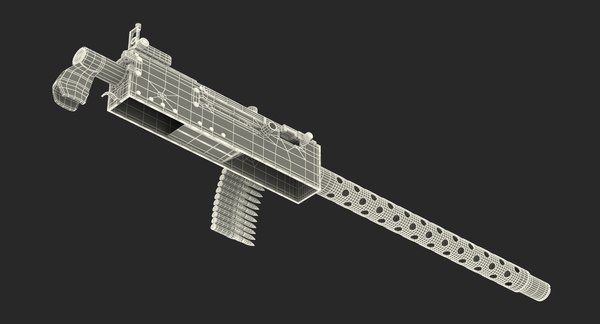 machine gun browning m1919 3d model