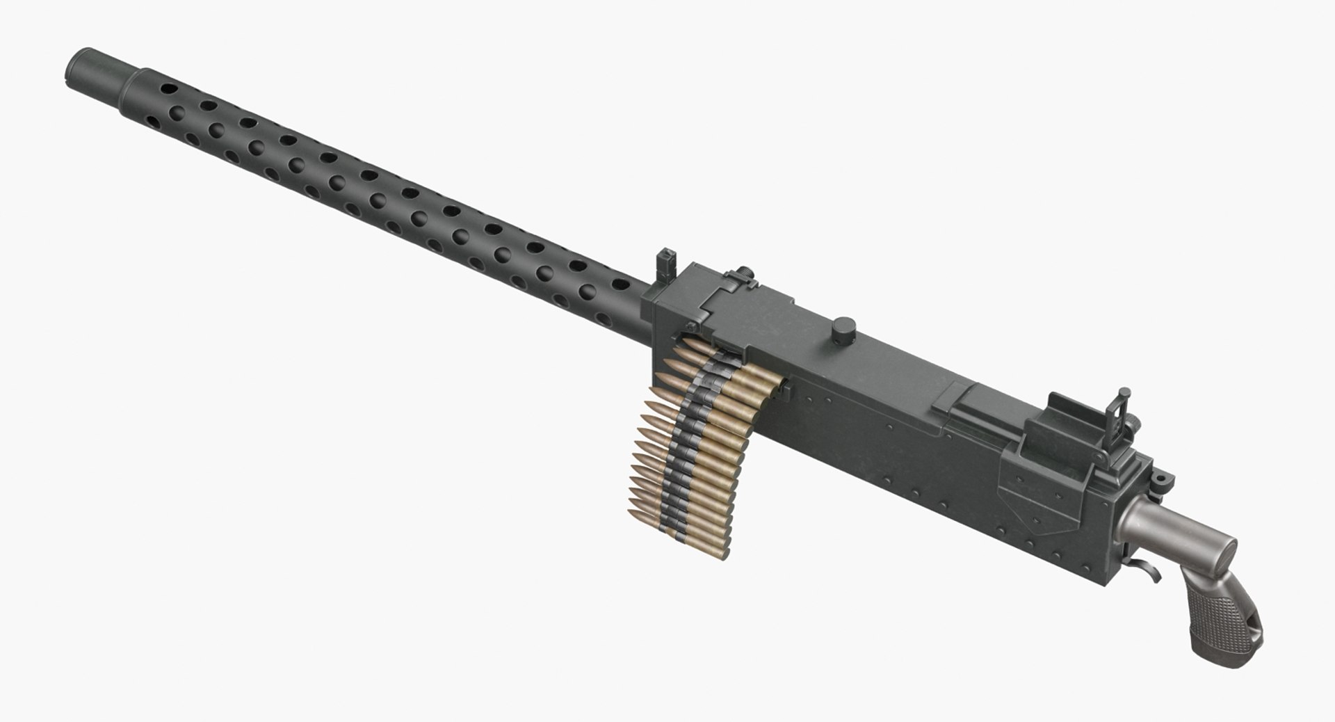Machine Gun Browning M1919 3d Model