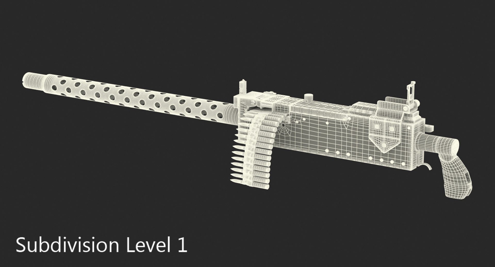 Machine Gun Browning M1919 3d Model