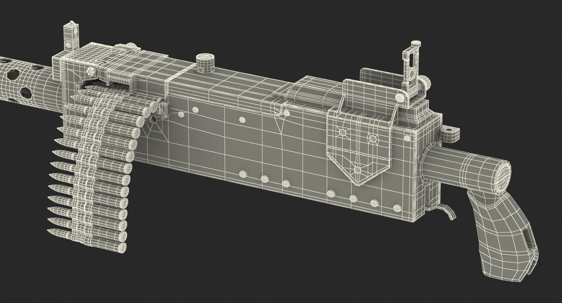 Machine Gun Browning M1919 3d Model
