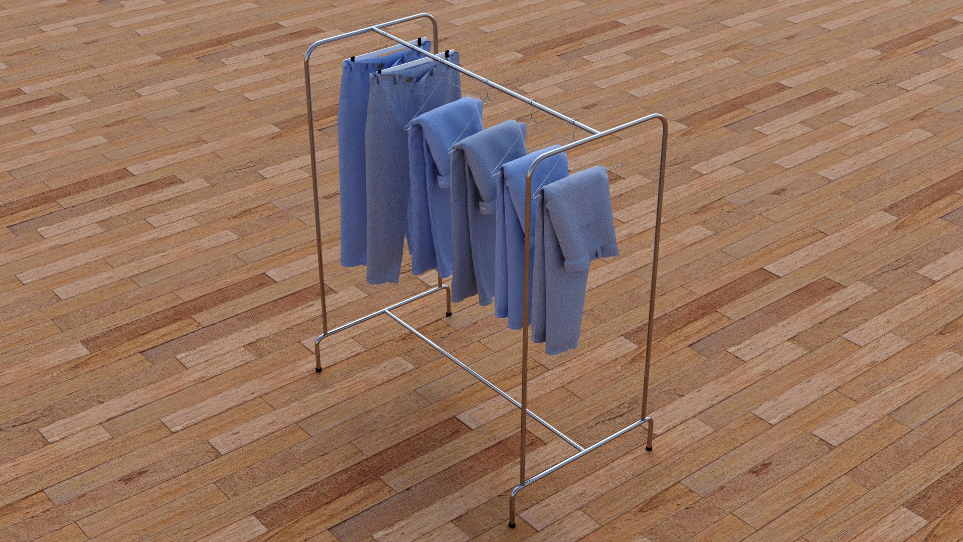 3D Textured Hanged Jeans Rack - TurboSquid 1742810