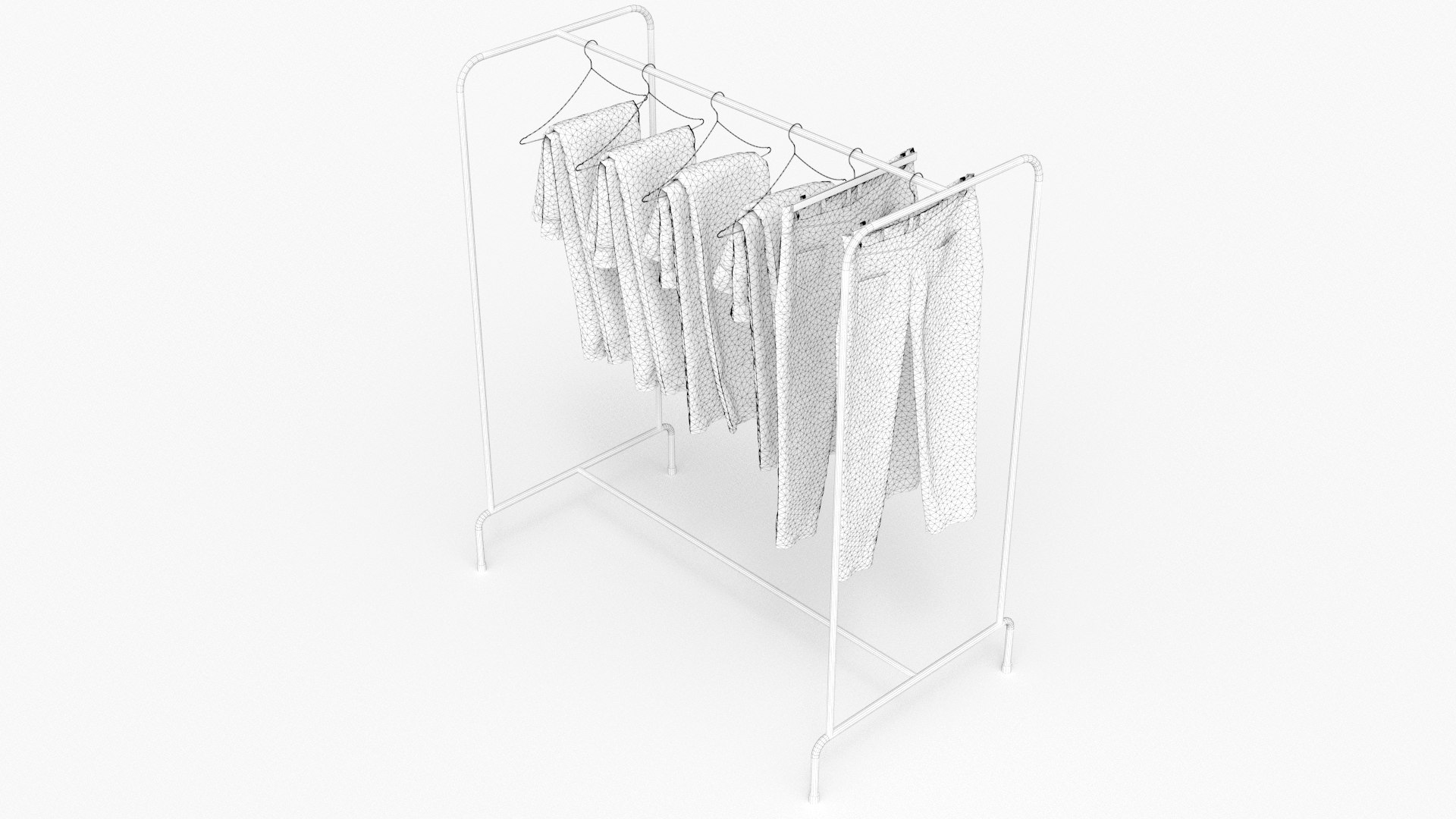 3D Textured Hanged Jeans Rack - TurboSquid 1742810