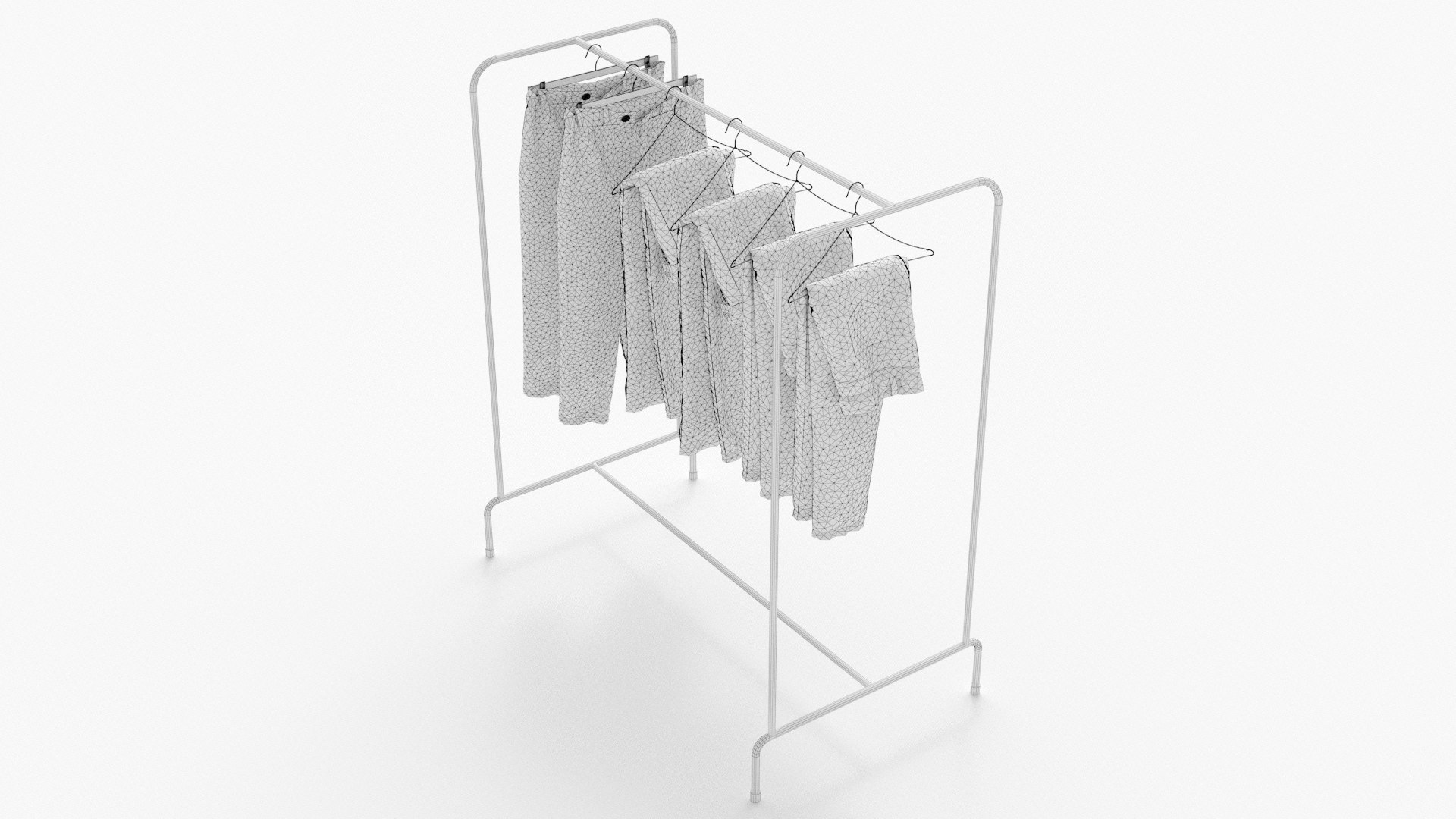 3D Textured Hanged Jeans Rack - TurboSquid 1742810