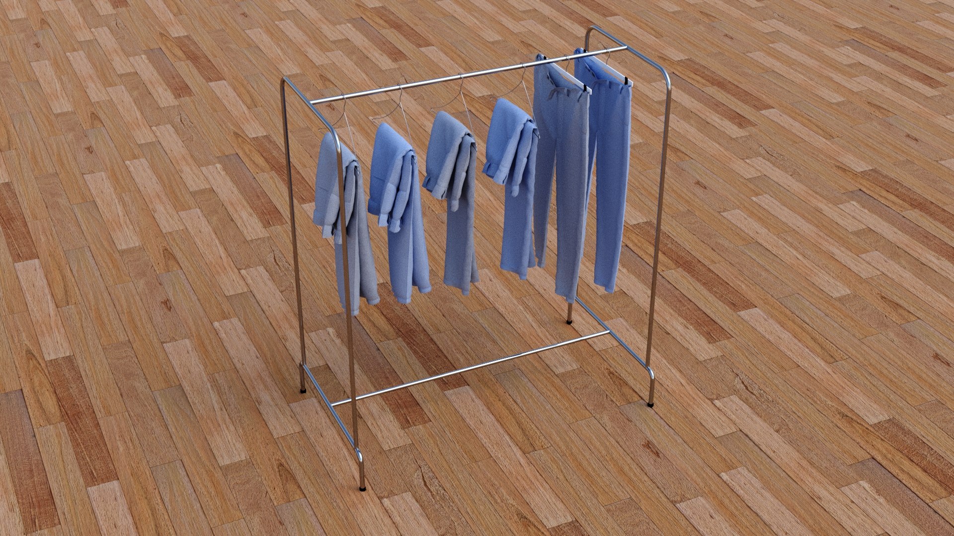 3D Textured Hanged Jeans Rack - TurboSquid 1742810