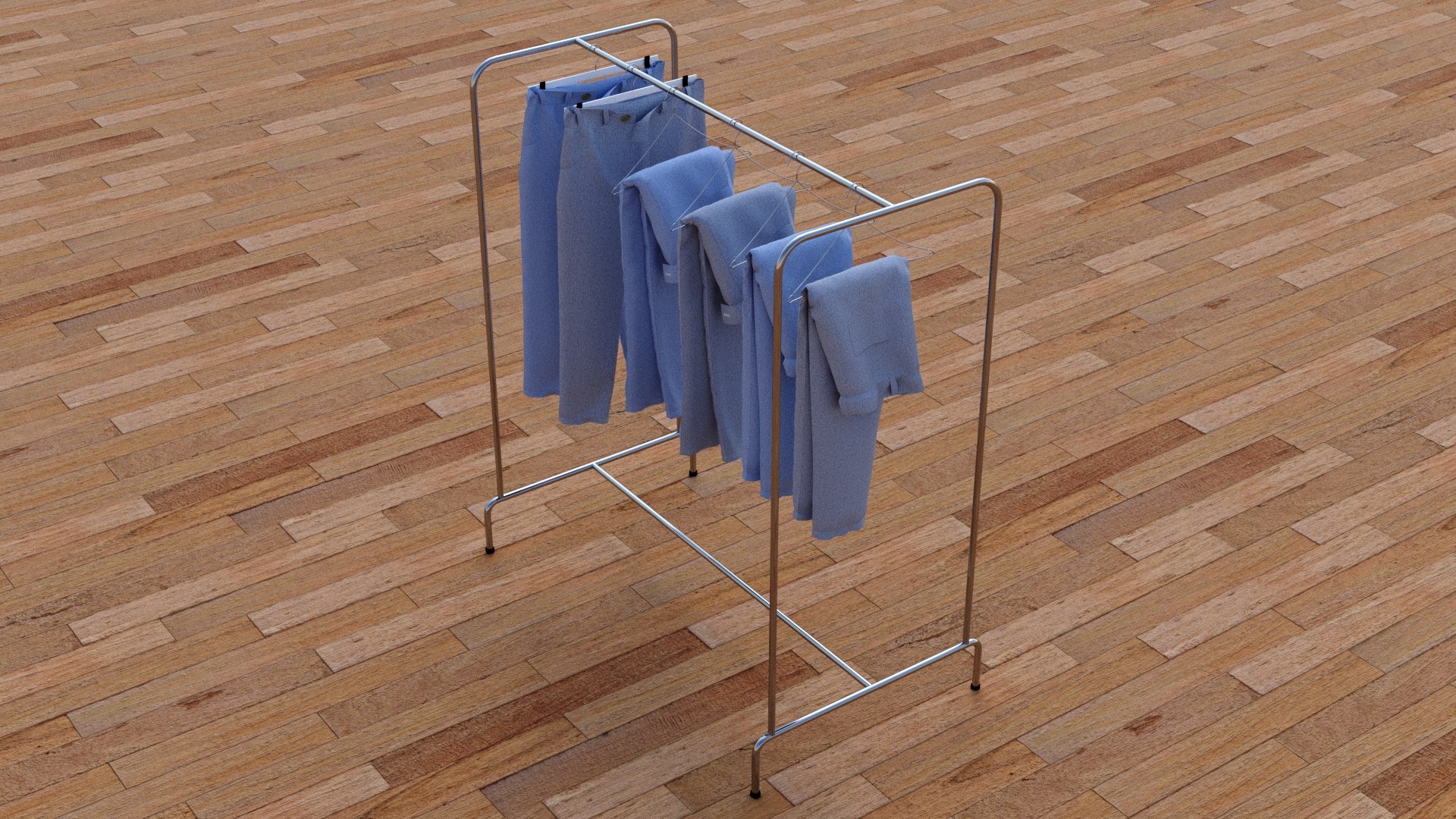 3D Textured Hanged jeans Rack - TurboSquid 1742810