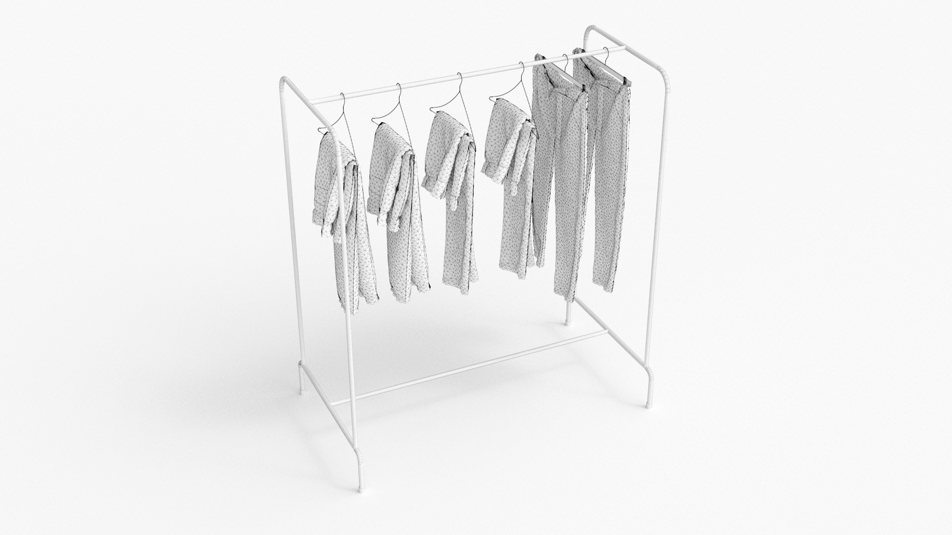 3D Textured Hanged Jeans Rack - TurboSquid 1742810