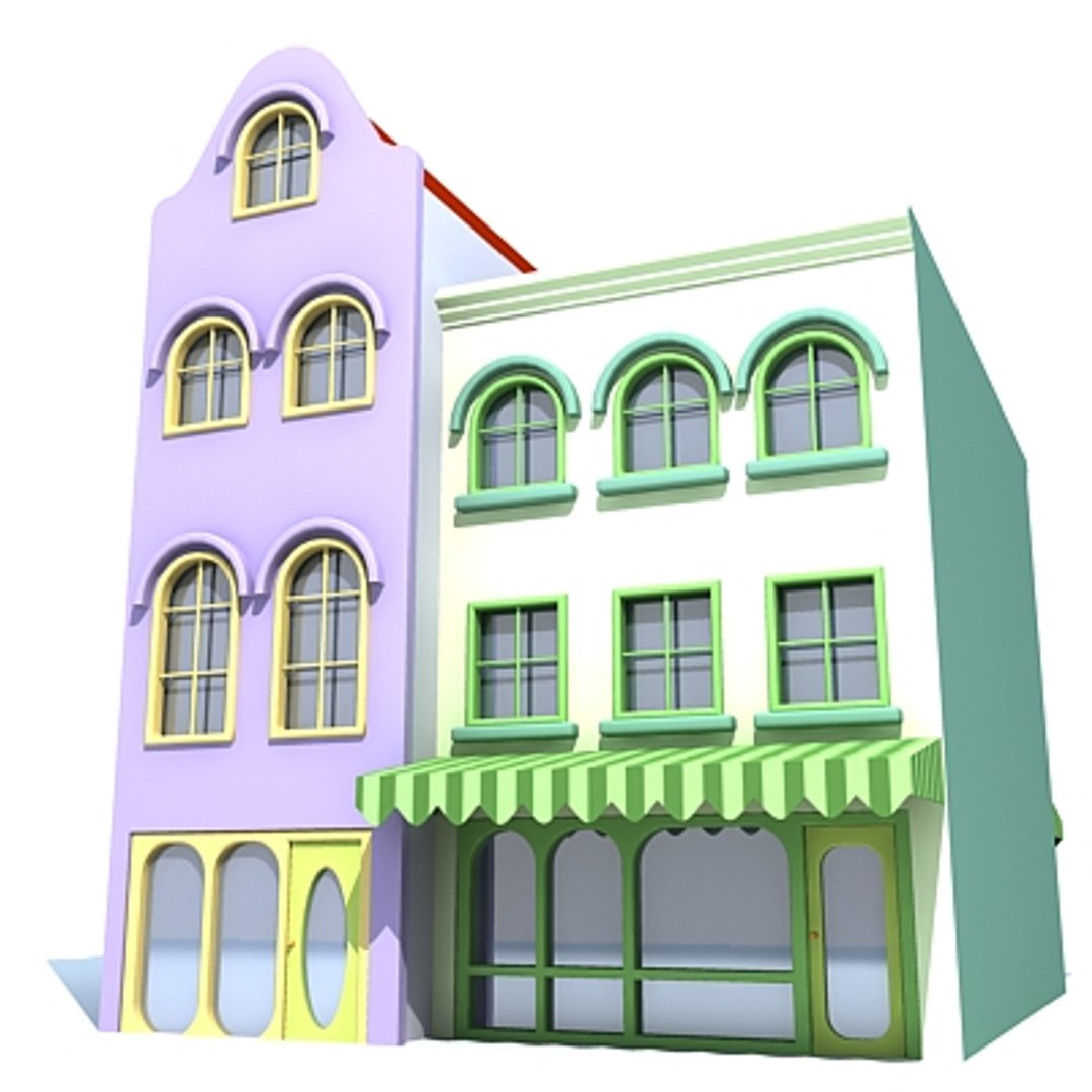 Cartoon Building 3d Obj