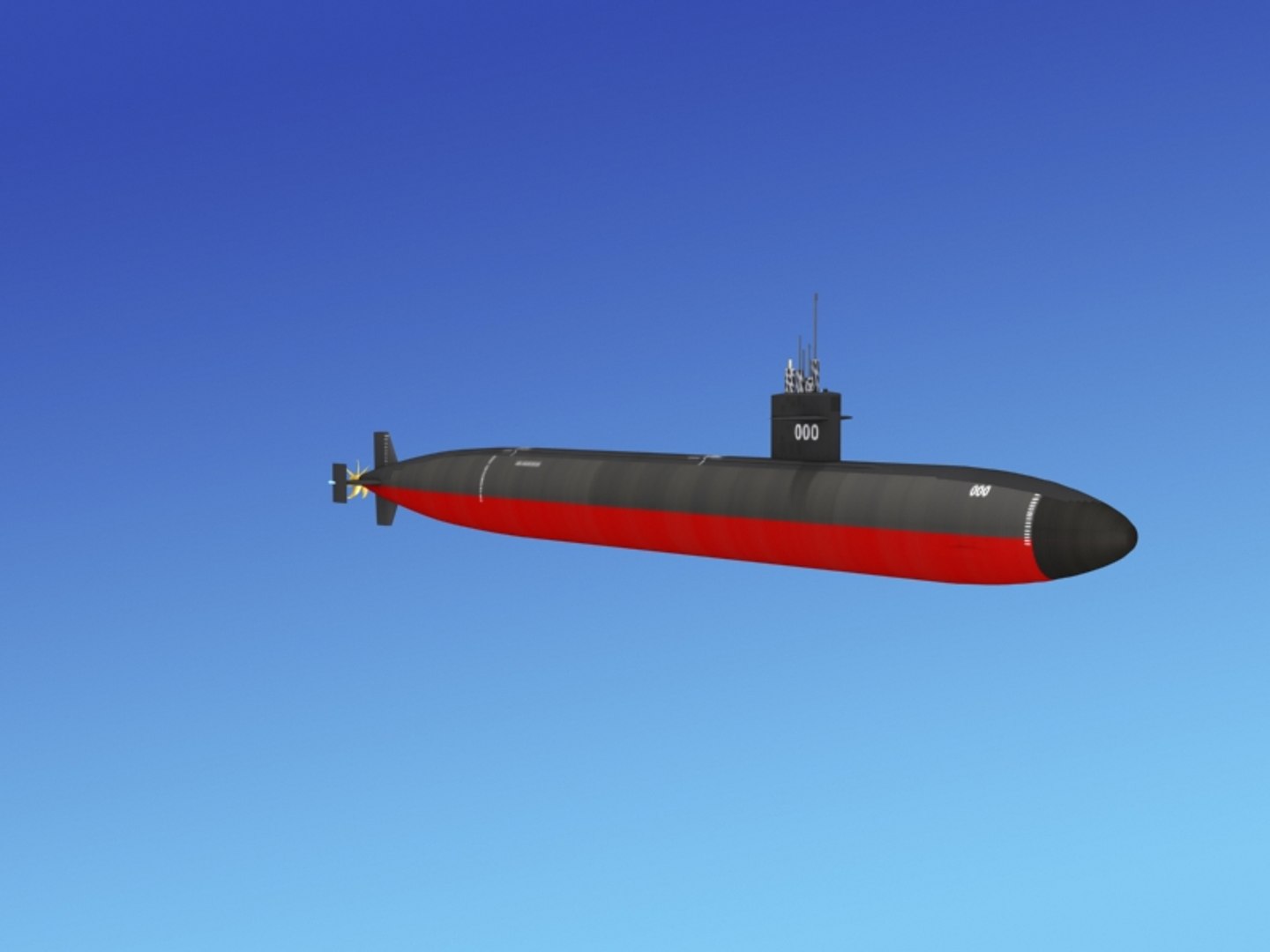 3d Model Ship Los Angeles Class Submarine