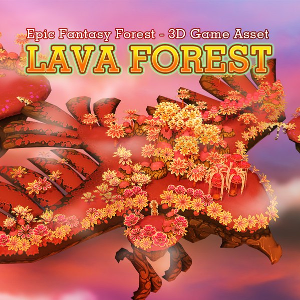 fantasy lava forest 3d max