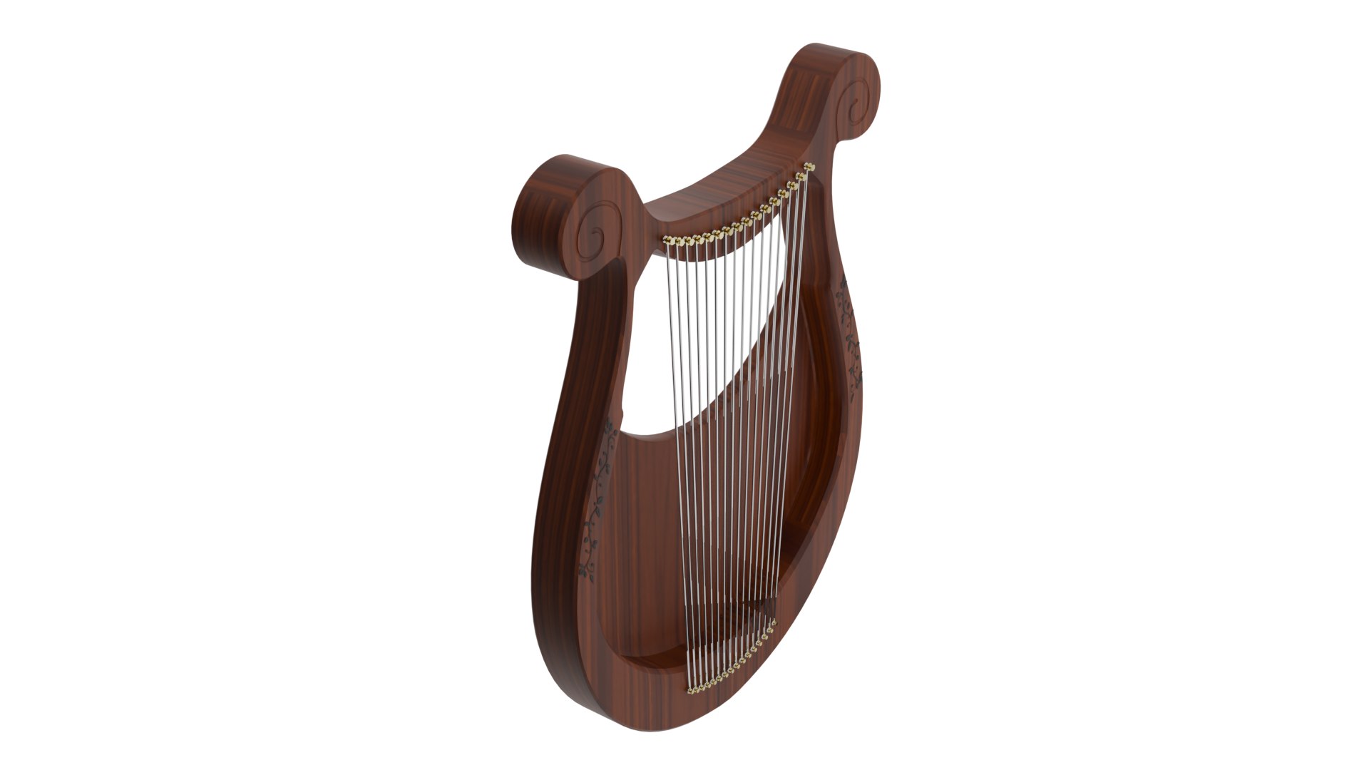 Pure Angle Harp Ancient Musical Instrument 3D Model 3D Model ...
