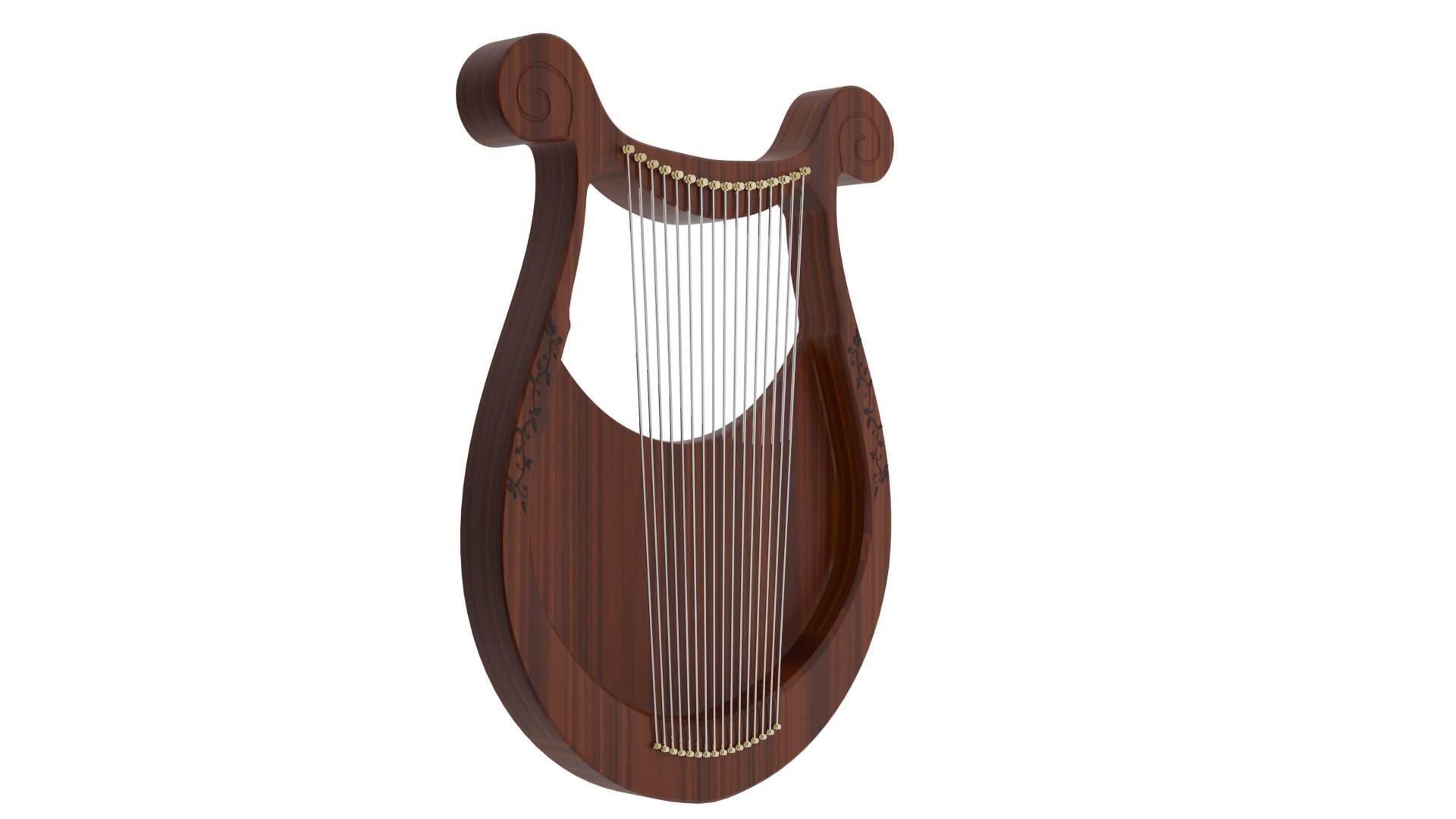 Pure Angle Harp Ancient Musical Instrument 3D Model 3D Model ...