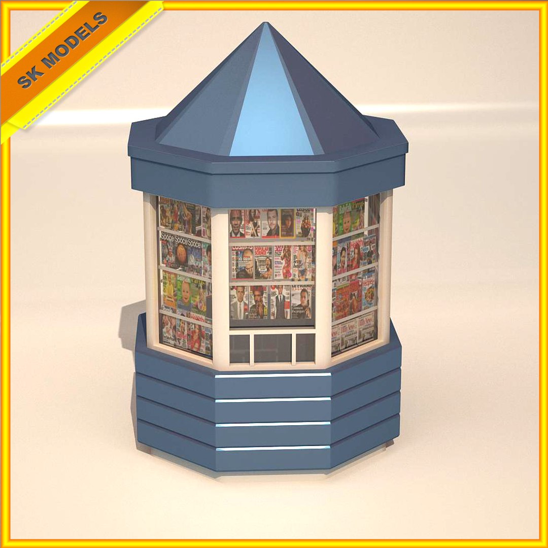 3d Newspapers Kiosk Model