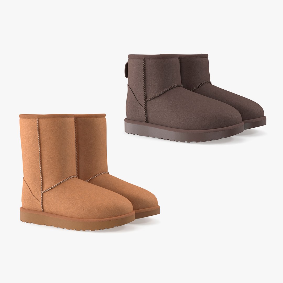 Womens Boots UGG Australia Fur Collection 3D model - TurboSquid 2127842