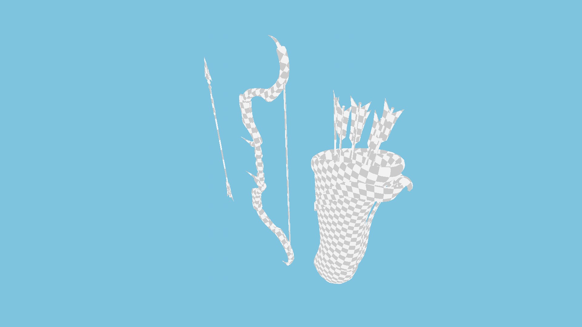 Archer Bow 02 Dragon Bone - Quiver Fantasy Weaponry 3D Model ...