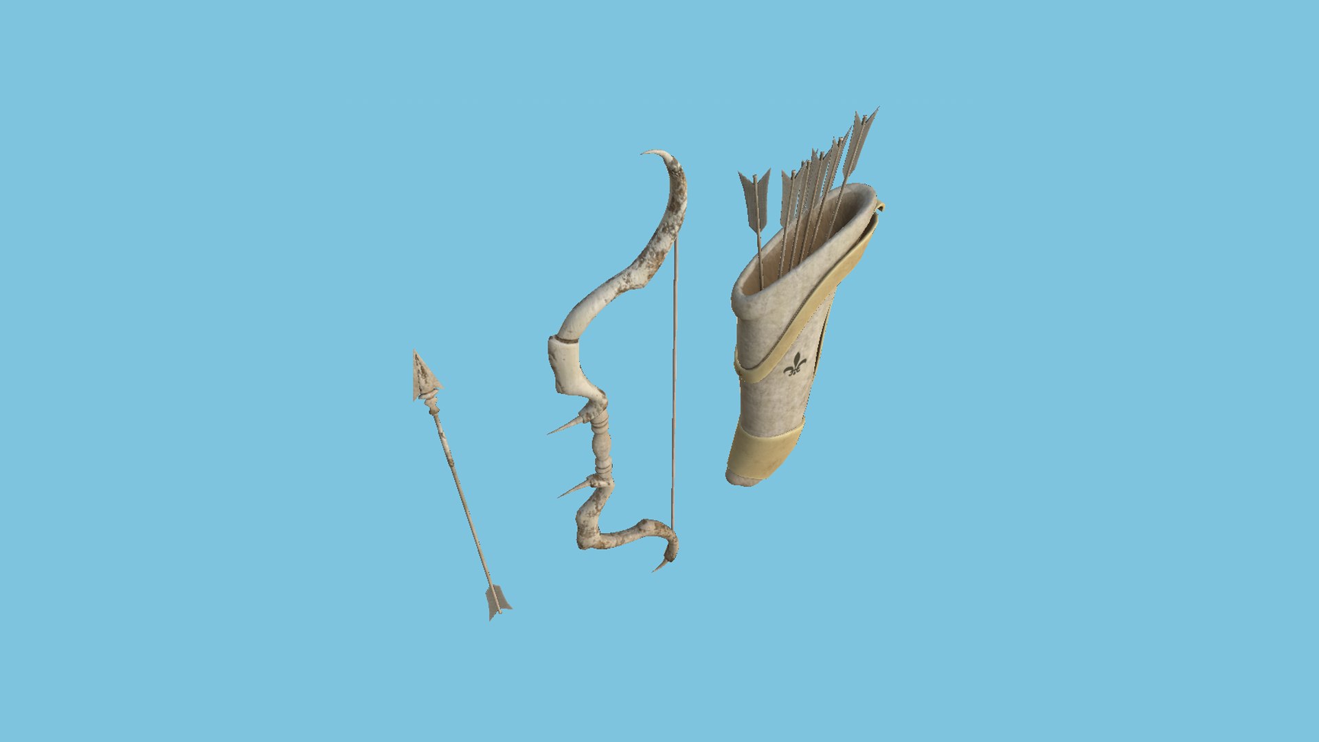 Archer Bow 02 Dragon Bone - Quiver Fantasy Weaponry 3D Model ...