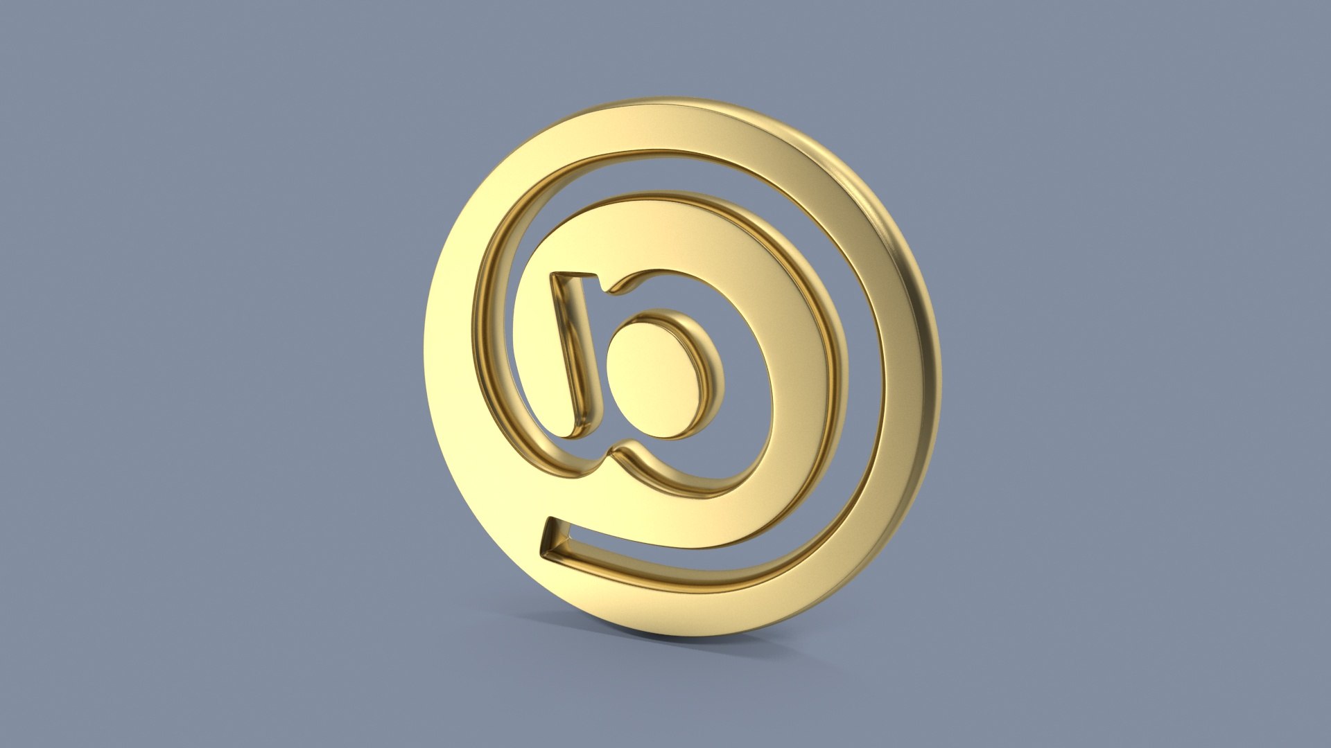 At The Rate Symbol Gold 3D Model - TurboSquid 2058744