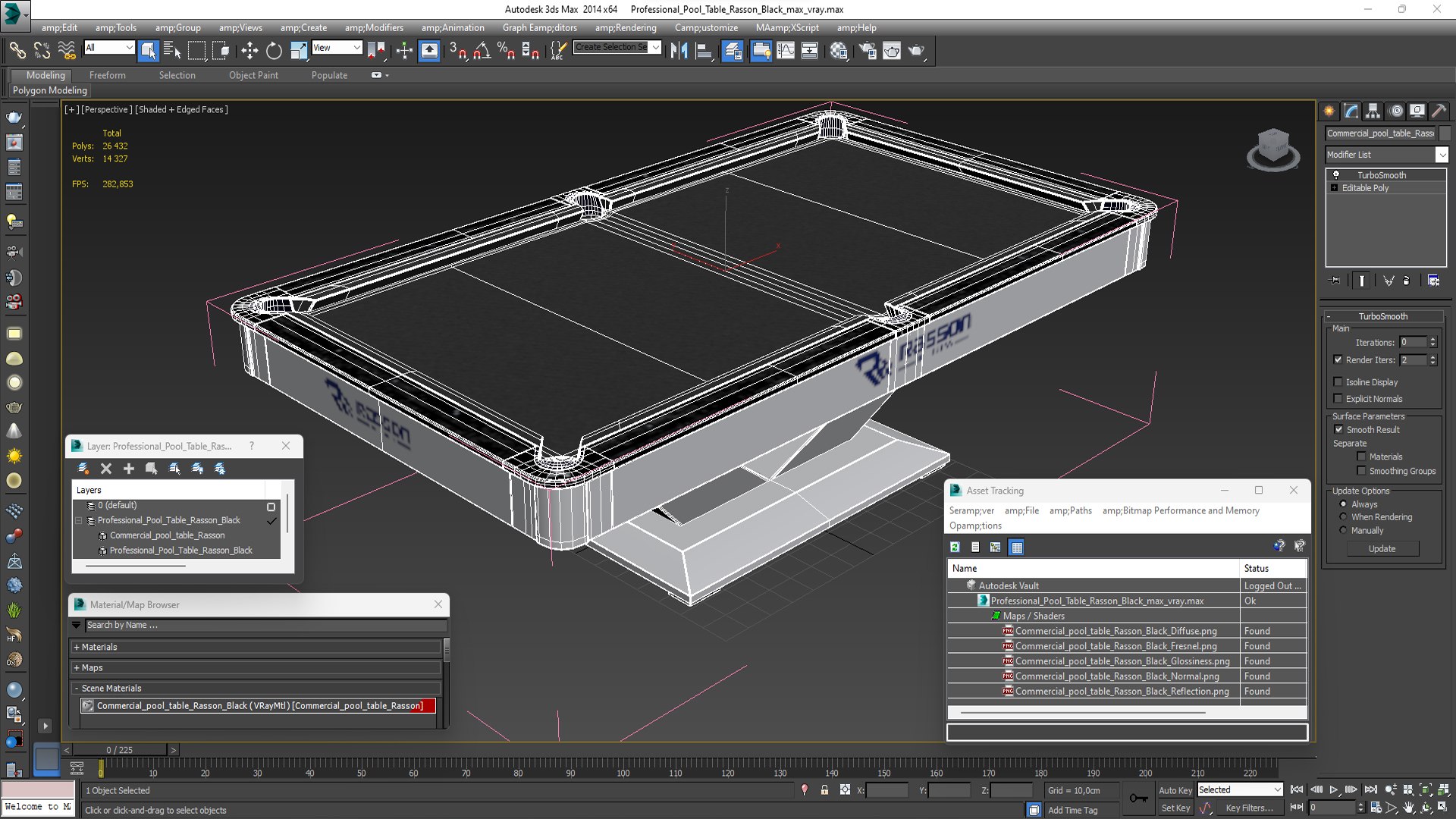 Professional Pool Table Rasson Black 3D Model - TurboSquid 2188793