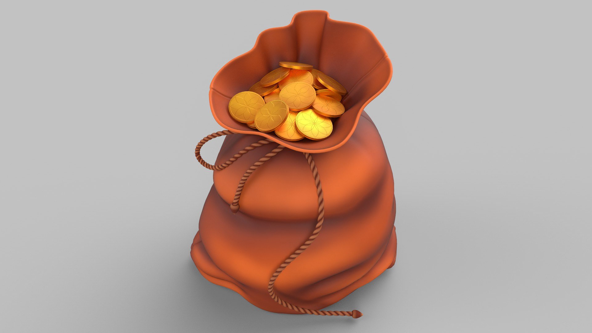 3D Gold Coin Bag - TurboSquid 2252109