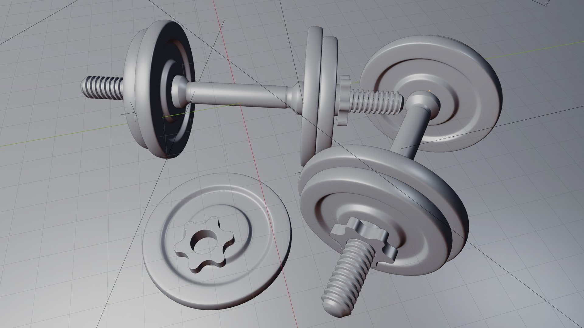 Dumbbell Weights 3D Model - TurboSquid 1969053