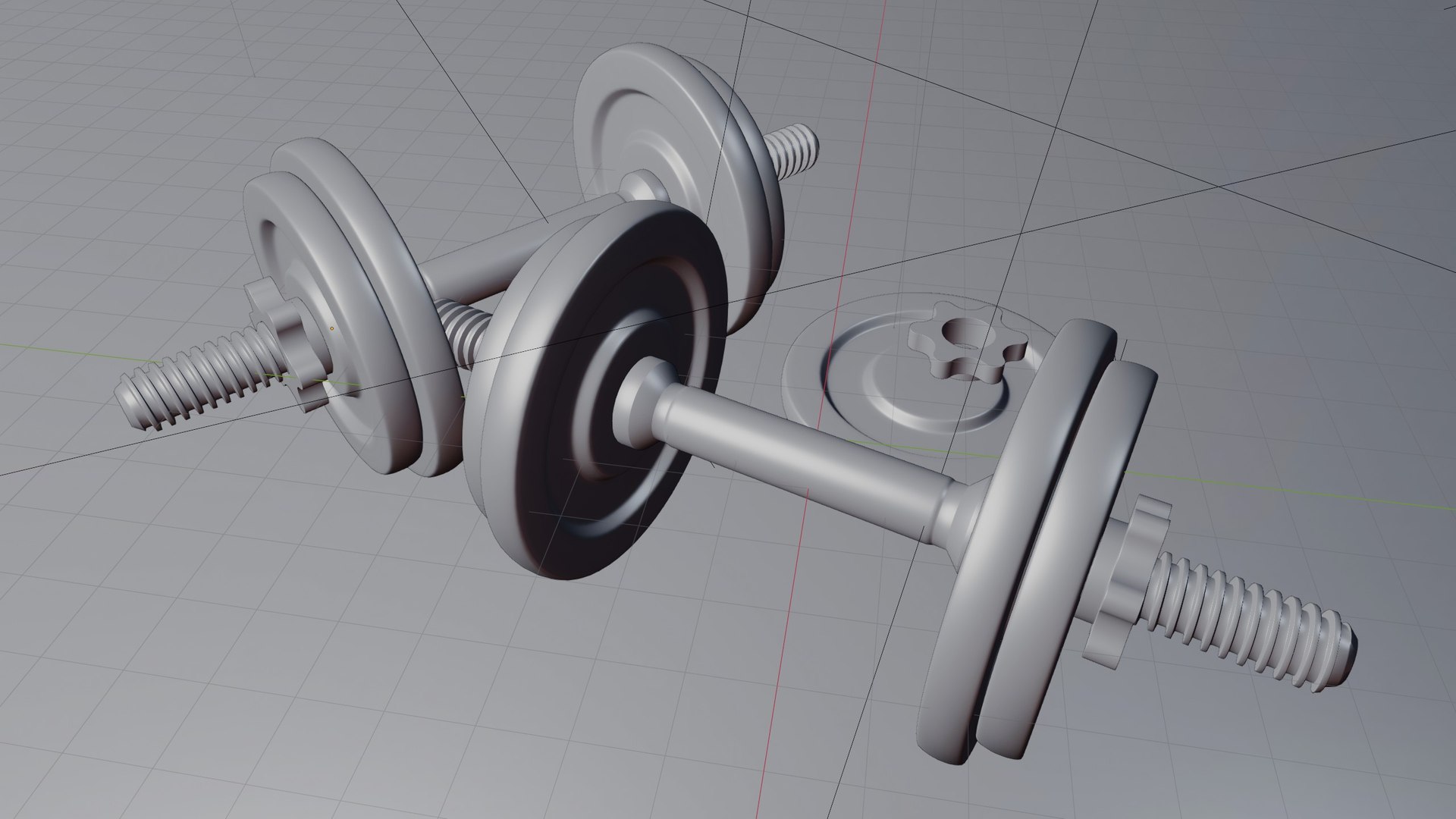 Dumbbell Weights 3D Model - TurboSquid 1969053