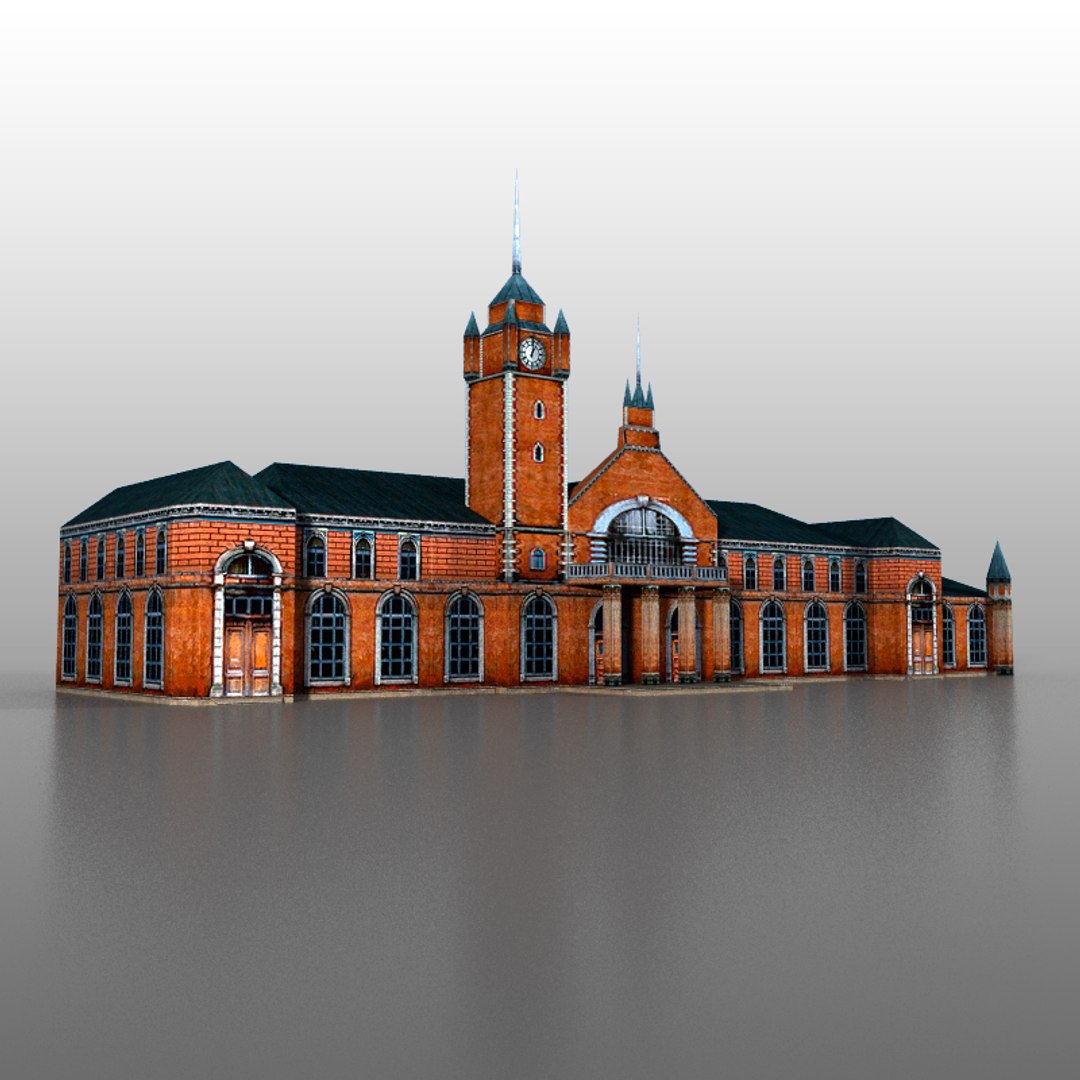 3d railway station model