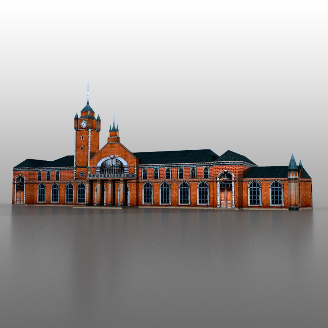 3d railway station model