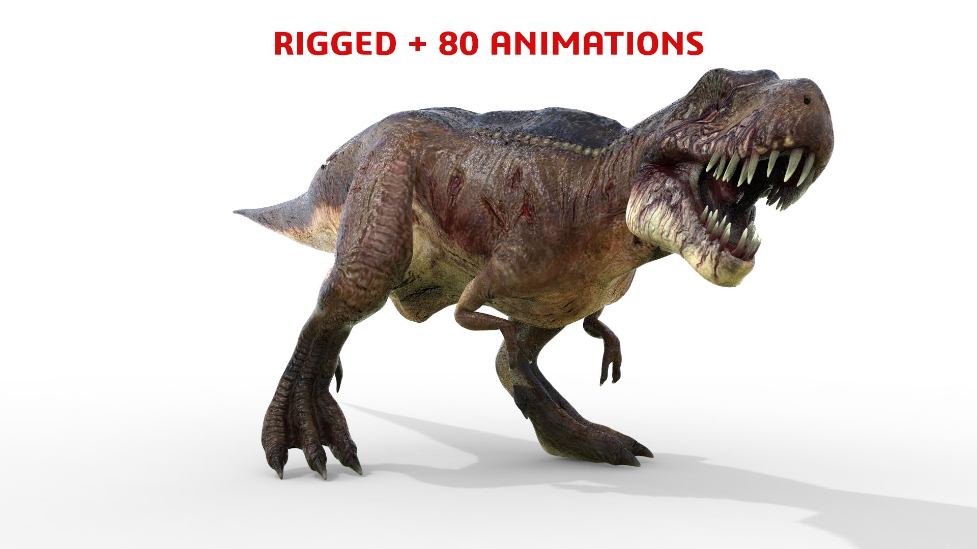 3D T Rex Scarface Rigged For Cinema 4D 80 Animated Model - TurboSquid ...