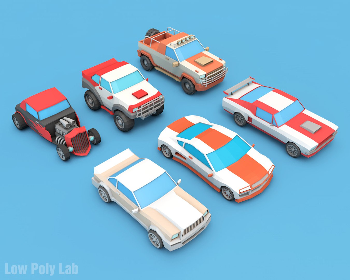 3D Cars Racing Cartoon Pack - TurboSquid 1167924