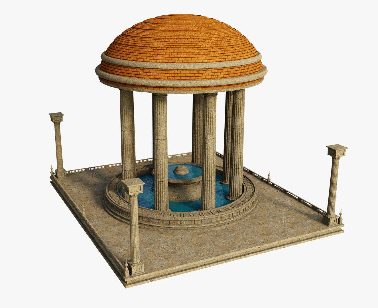 Free 3D Ancient Roman Fountain - TurboSquid 2326592